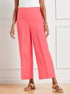 Talbots | Pants & Jumpsuits | Talbots Linen Classic Wide Crop Pants 6 ...